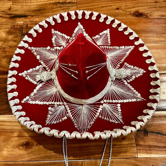 Accessories | Luna Authentic Red Mexican Sombrero From Mexico | Poshmark